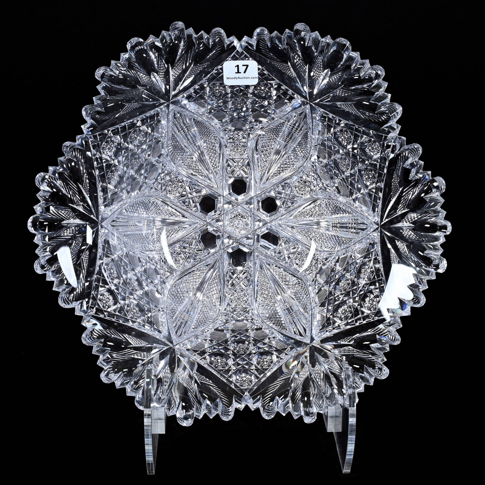 Flared Bowl, Cut Glass, Signed Libbey (saber Mark), Shape #1094 Auction