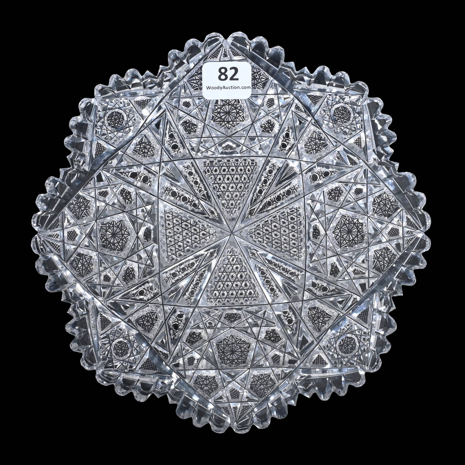 Plate, Cut Glass, Signed J. Hoare Auction