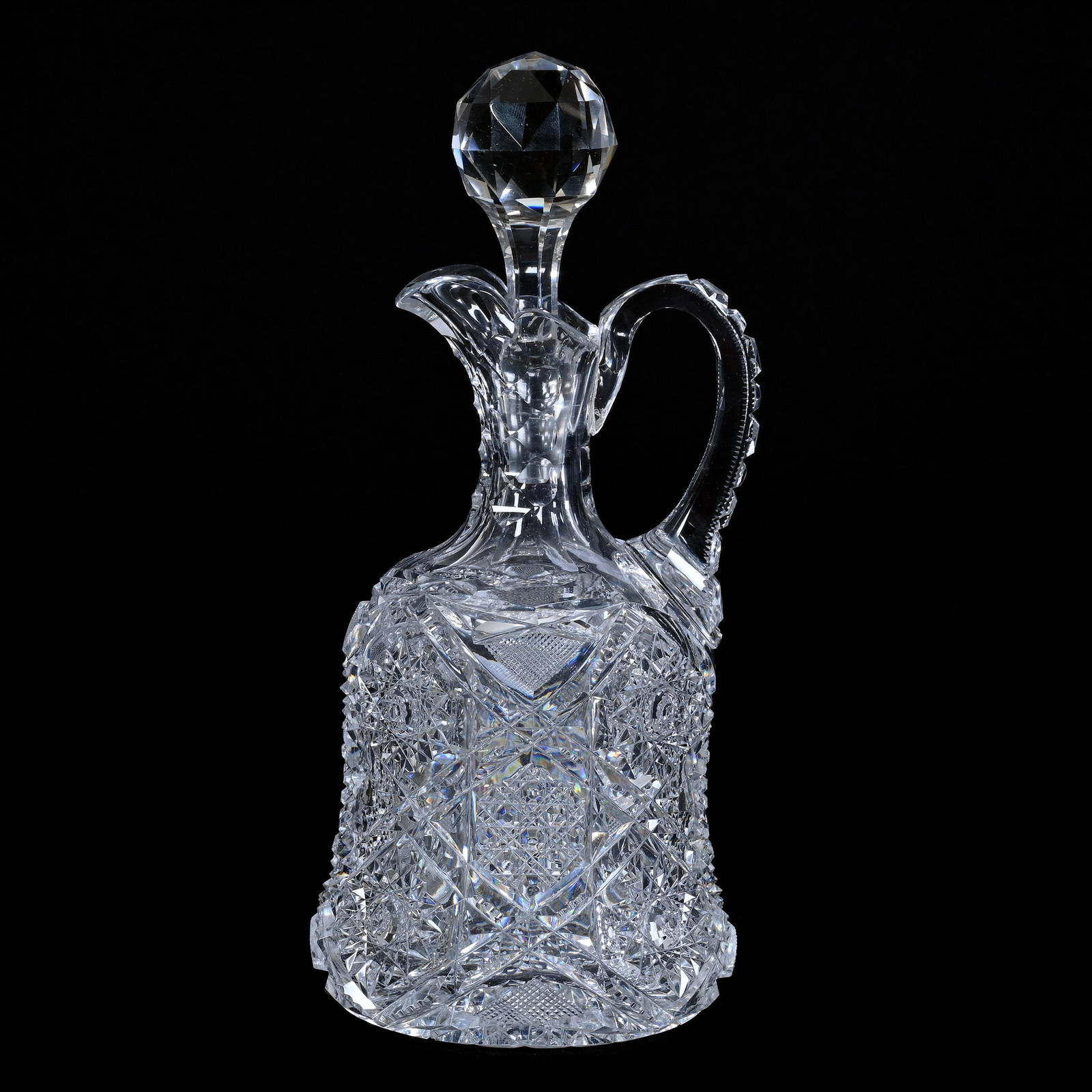 Handled Decanter, Cut Glass, Pattern #99 By Dorflinger, Bell Shape ...