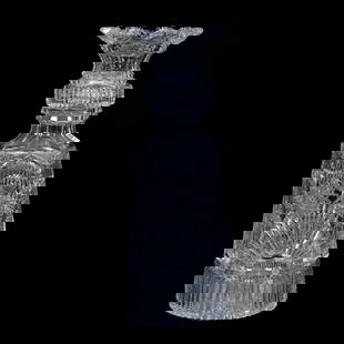 Vase, Cut Glass, Panels Of Hobstar, Strawberry Diamond & Notched Rib ...