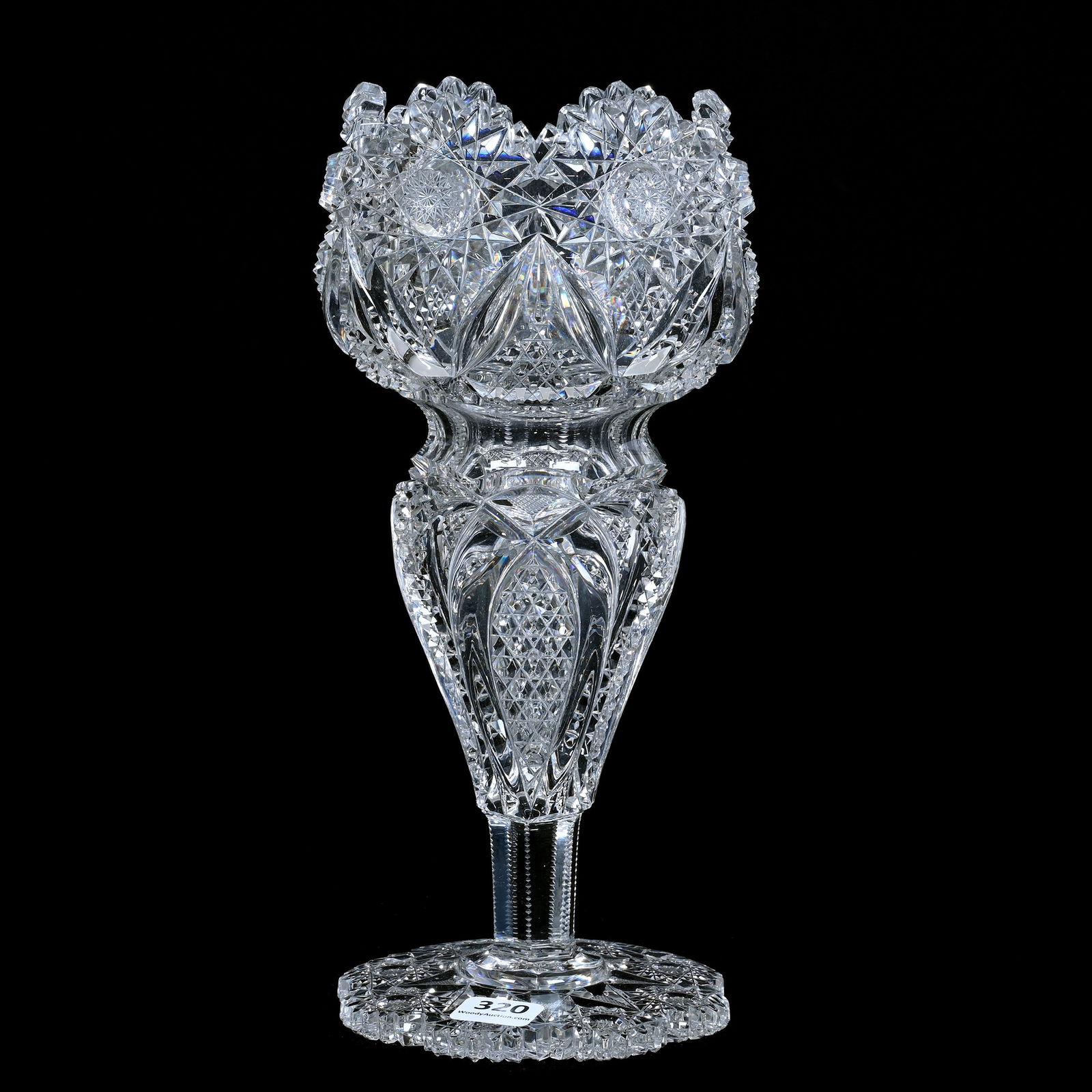 Pedestal Vase, Cut Glass, Columbia Pattern By Libbey, Exceptionally ...