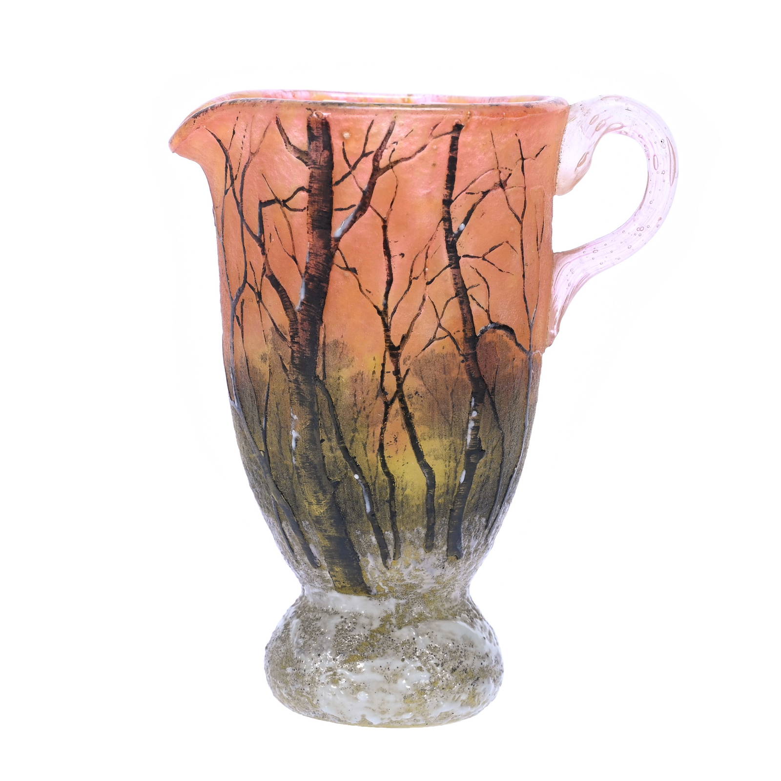 Miniature Pitcher Signed Daum Nancy French Cameo And Enamel Art Glass ...