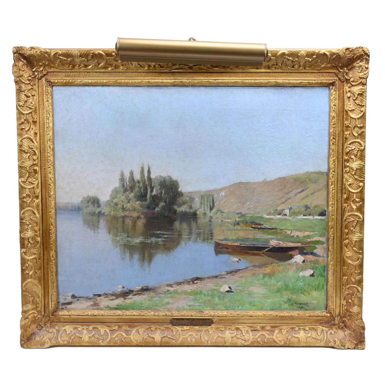 Original Framed Oil On Canvas Painting Titled "bard De Le Seine" By ...