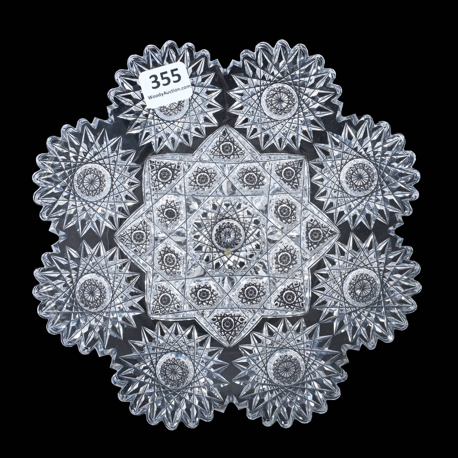 Plate, American Brilliant Cut Glass, Signed Hawkes Festoon Pattern Auction