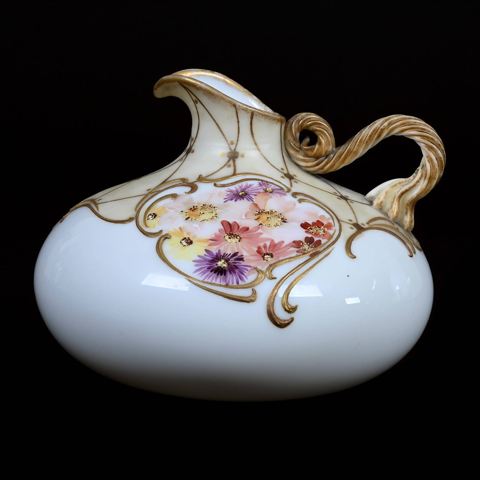 Handled Jug, Marked Crown Milano #01000, Colonial Ware, Colorful Floral ...