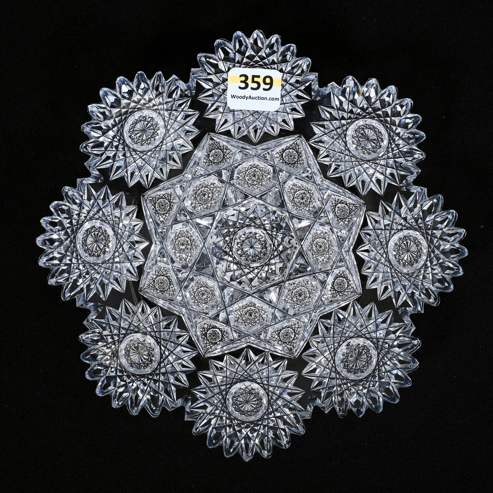 Plate, American Brilliant Cut Glass, Signed Hawkes Festoon Pattern Auction