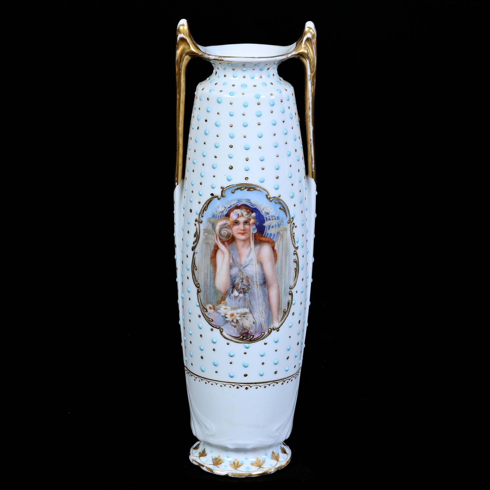 Vase, Two Handles, Marked Prov Saxe Auction