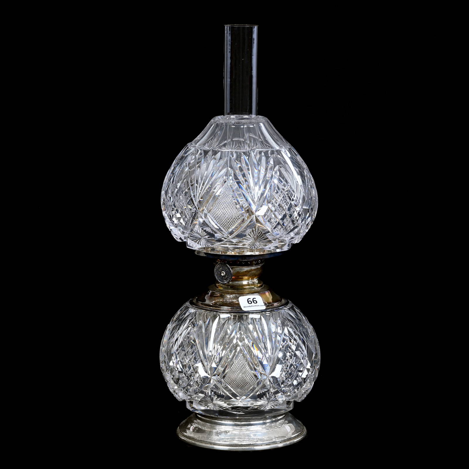 Kerosene Oil Lamp, American Brilliant Cut Glass, Harvard Pattern By ...