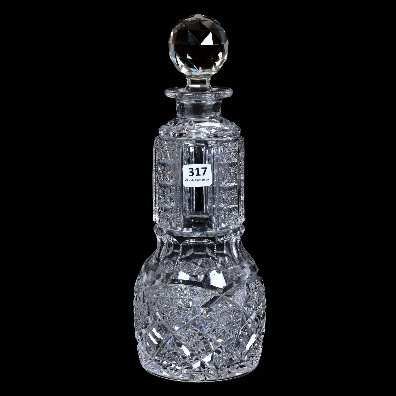 Decanter, American Brilliant Cut Glass, Rare Form, Tokio Pattern By ...