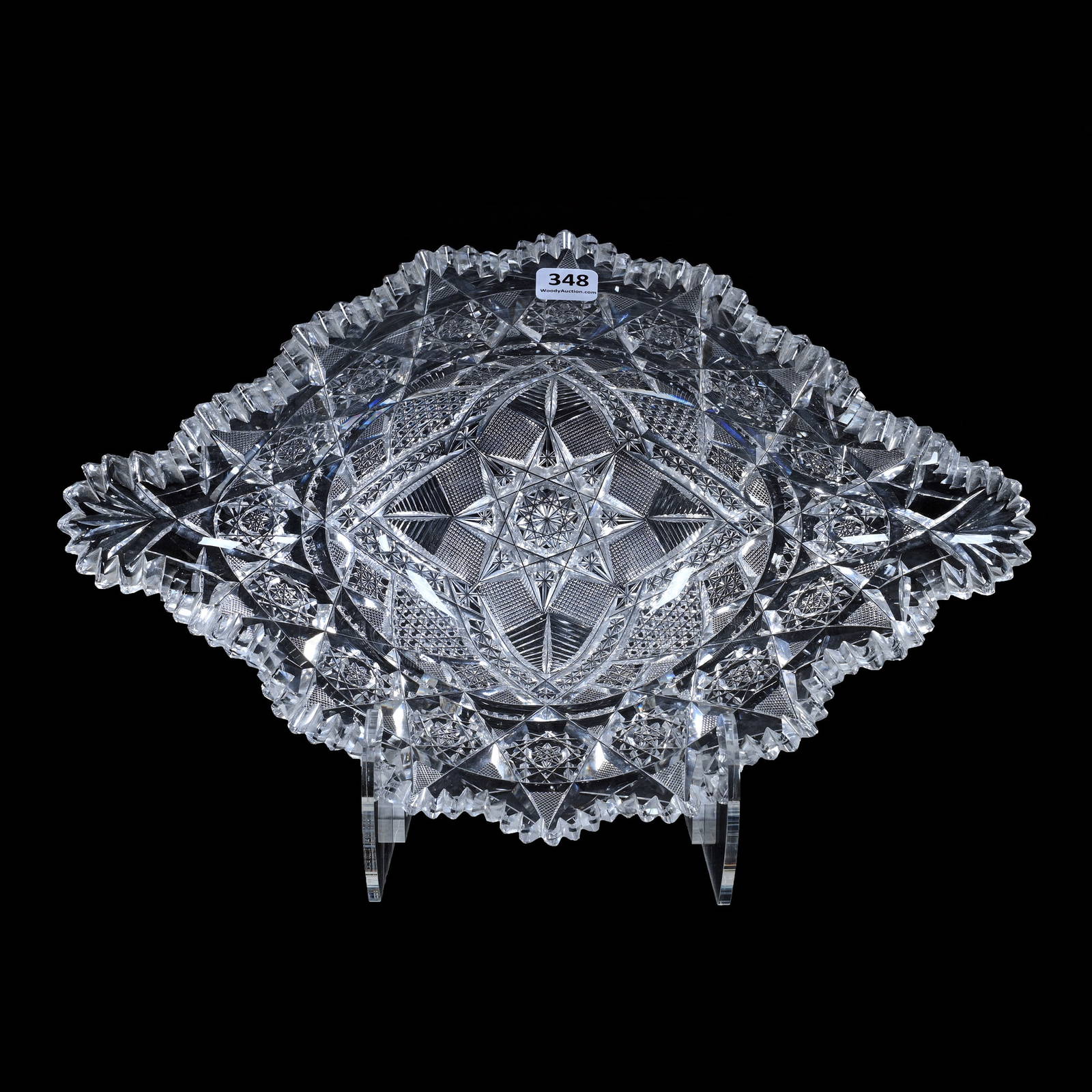 Bowl, Napoleon Hat Shape, American Brilliant Cut Glass, Signed J. Hoare ...