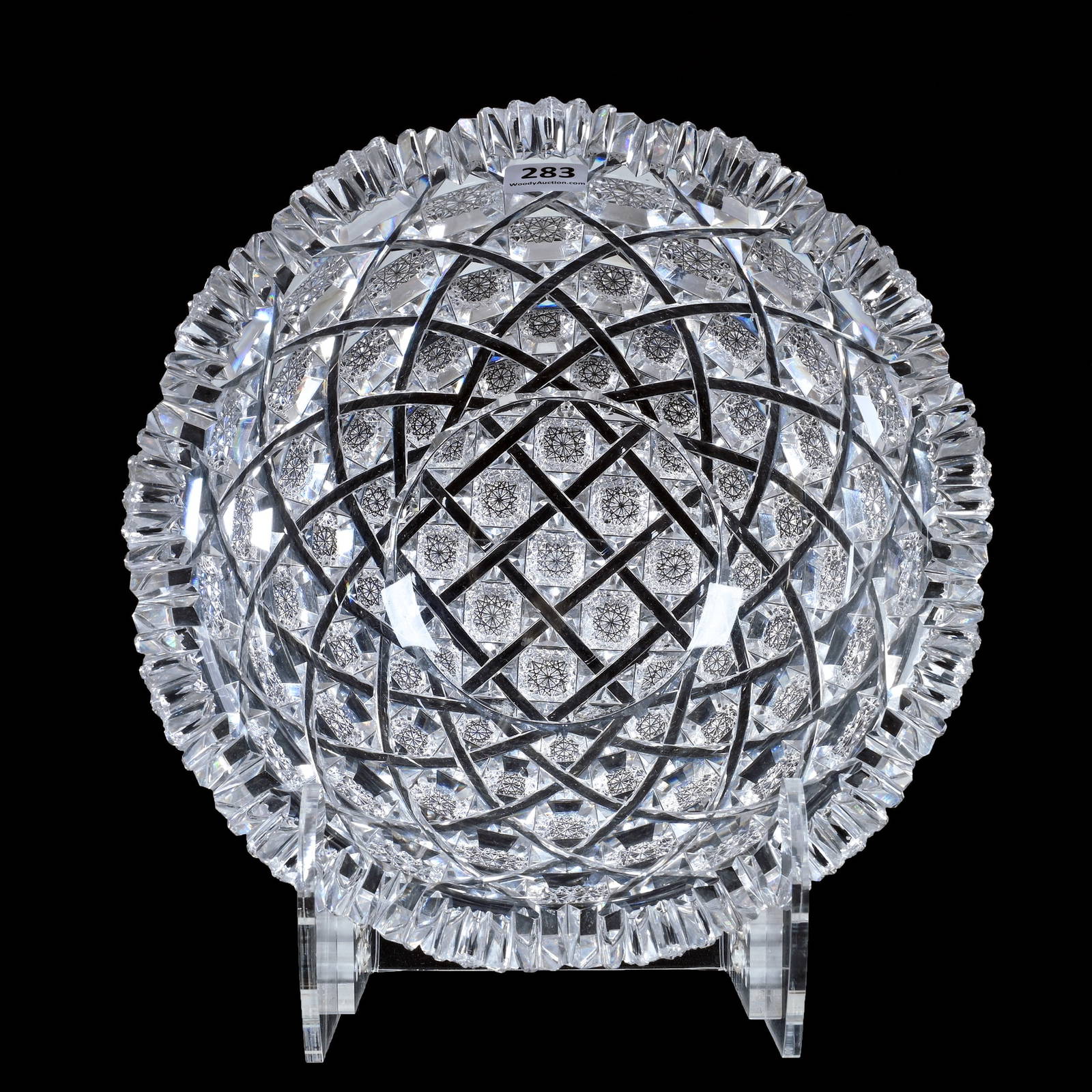 Bowl, Abcg, Signed J. Hoare Trellis Pattern, Extra Heavy Blank Auction