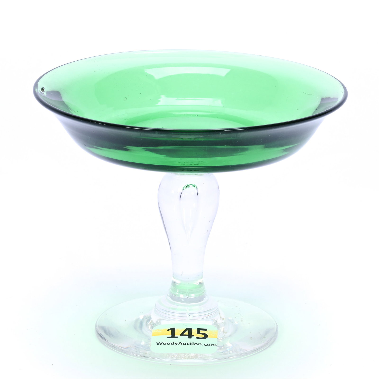 Small Compote, Green Cased By Dorflinger Auction