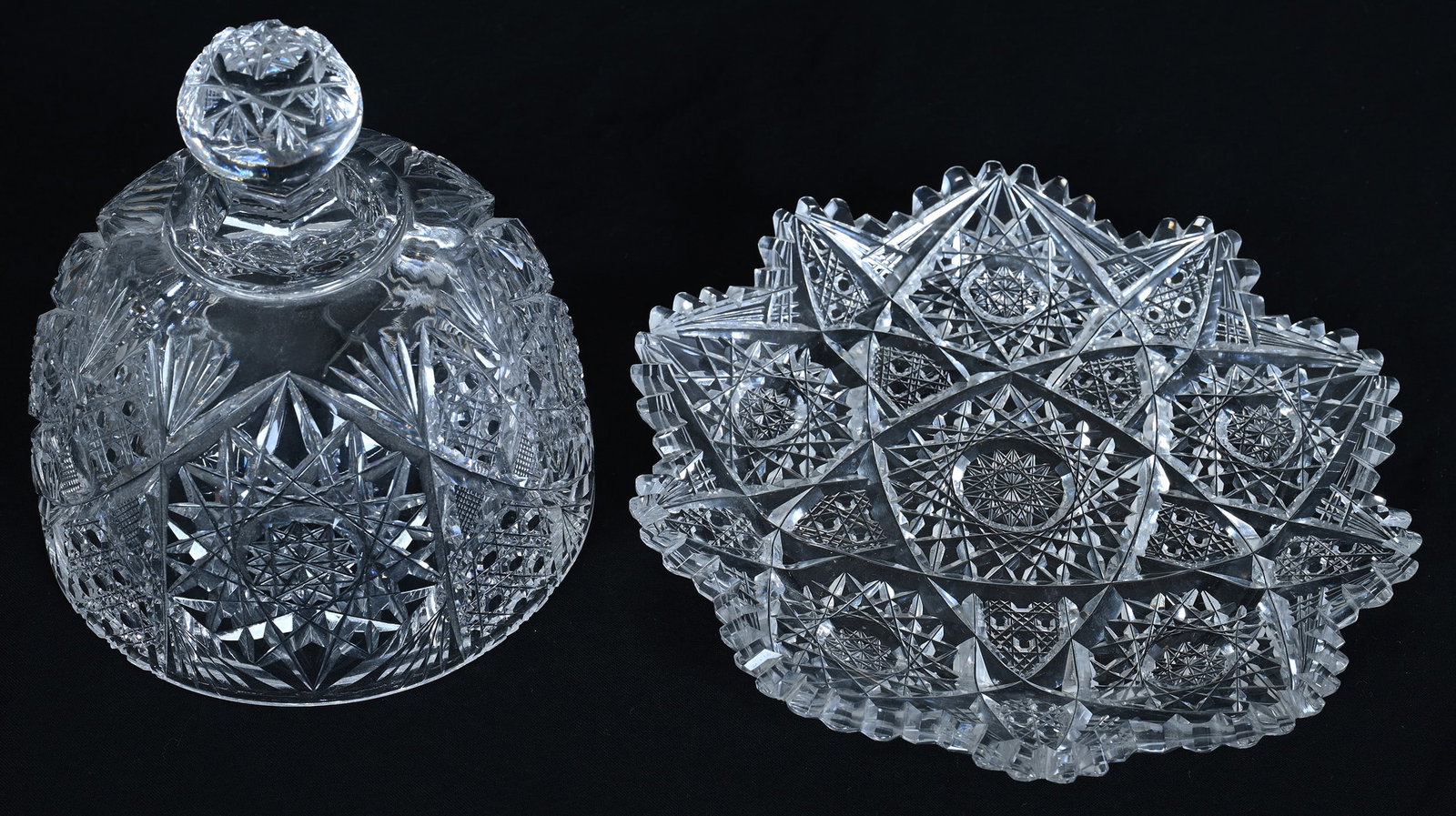 Covered Butter Dish, American Brilliant Cut Glass Auction