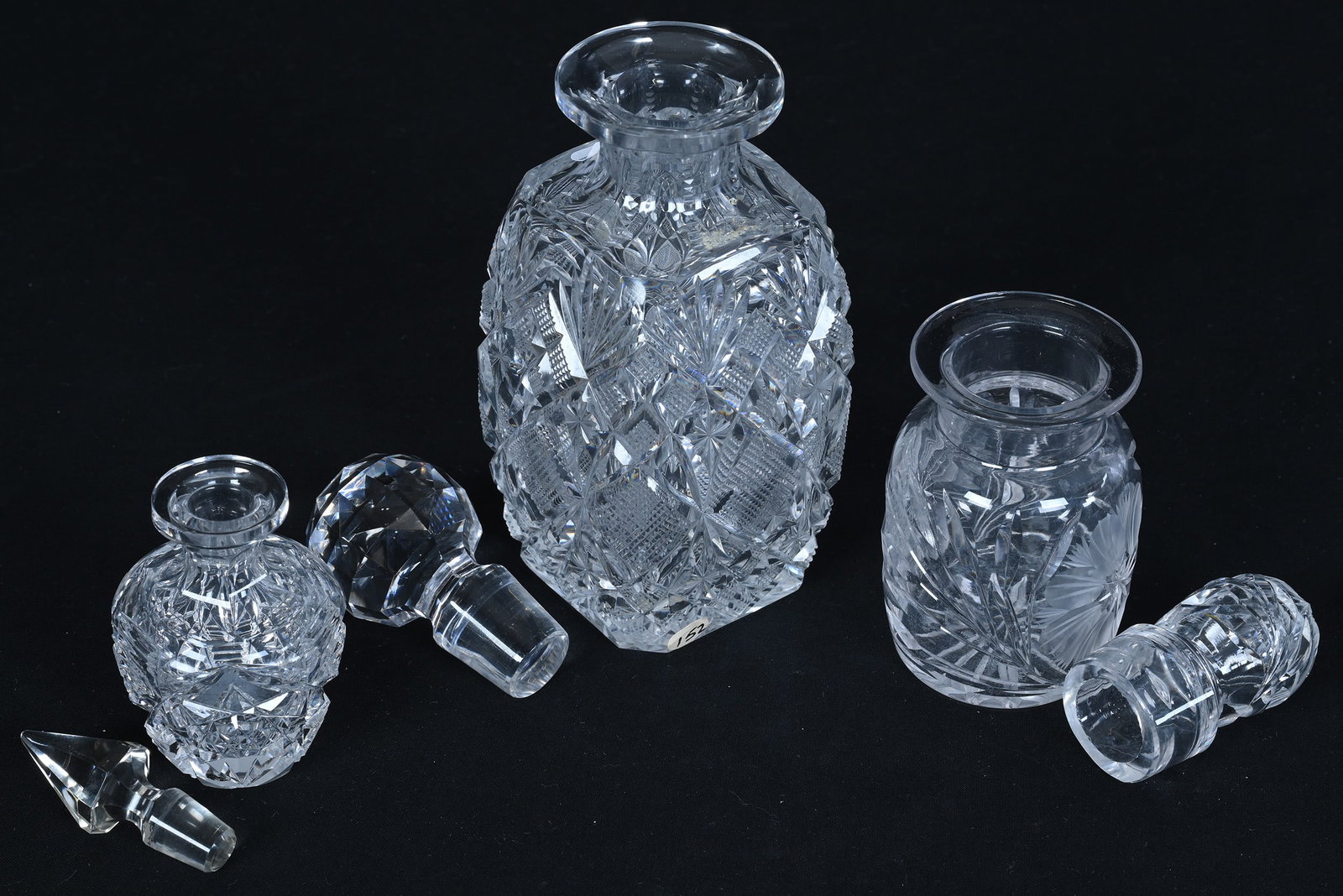 (3) Bottles, American Brilliant Cut Glass Auction