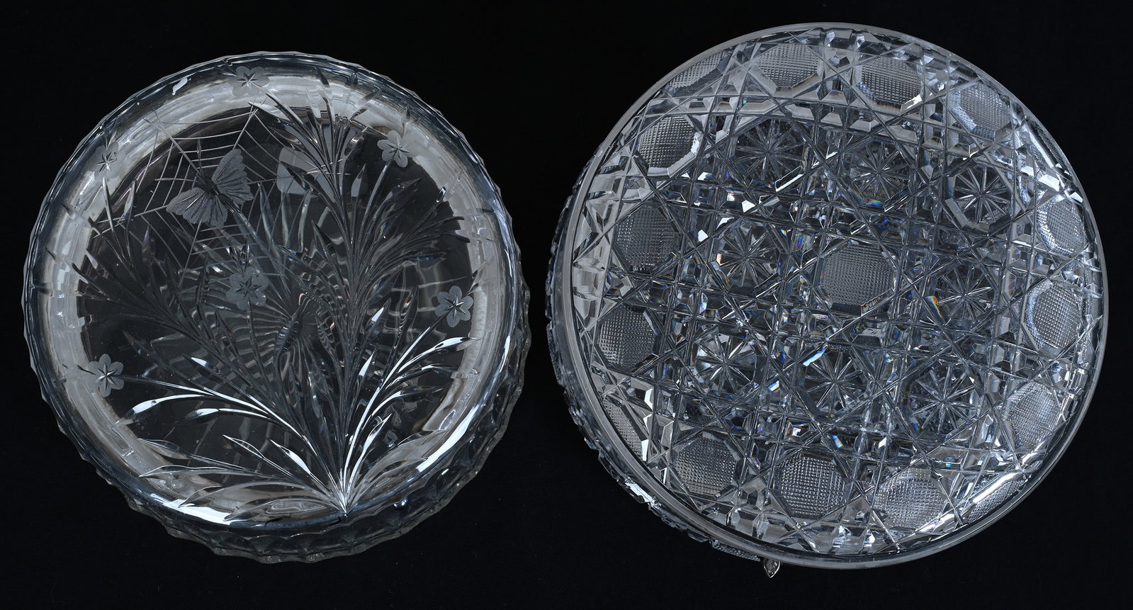 (2) Dresser Boxes, American Brilliant Cut Glass Auction