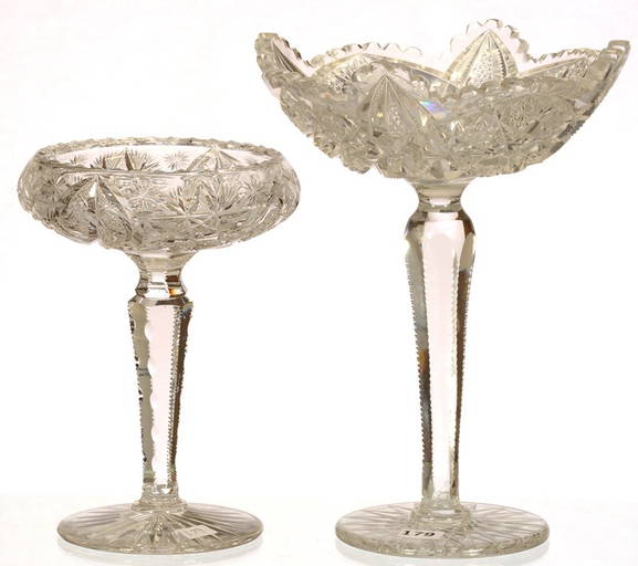 (2) American Brilliant Cut Glass Compotes