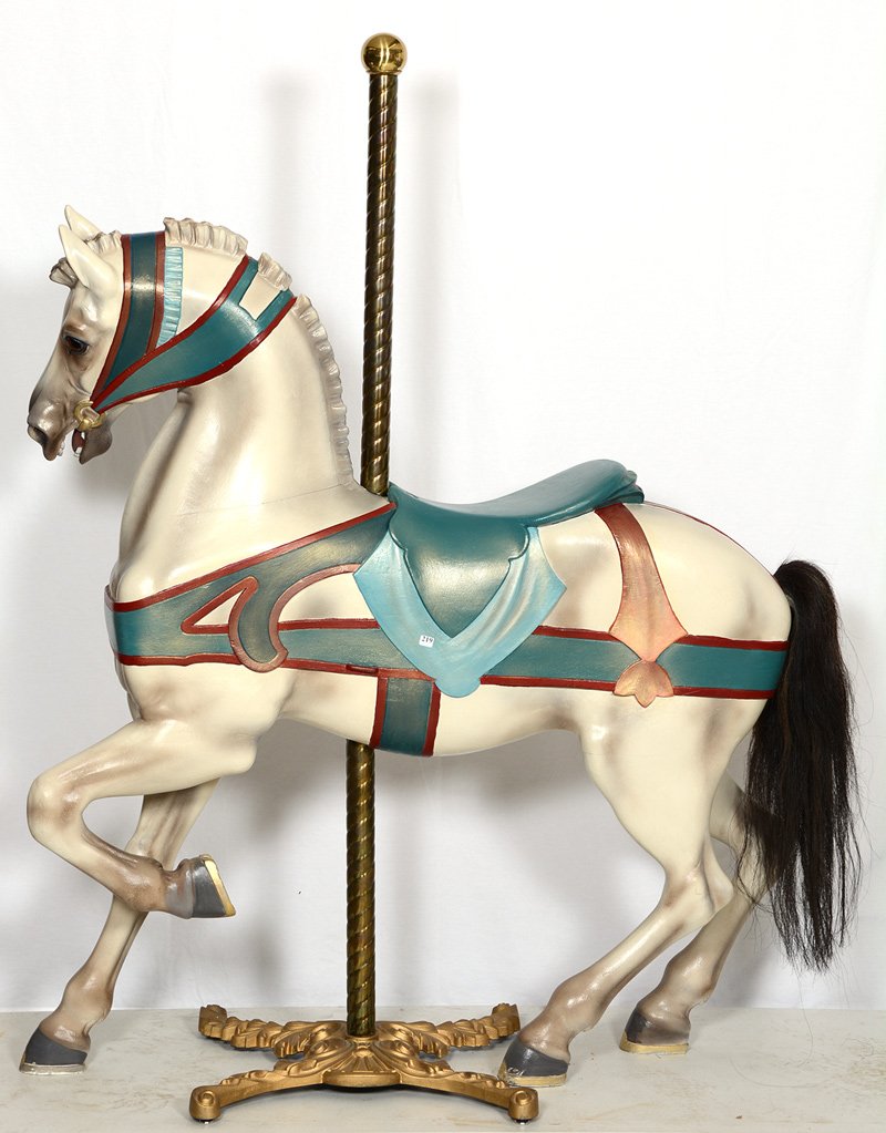 AUTHENTIC 56" X 54" CAROUSEL HORSE CARVED BY DENTZEL