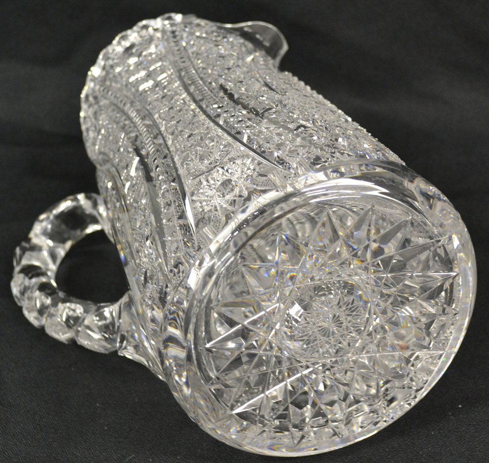 PITCHER - 8 3/4" - SIGNED LIBBEY AZTEC PATTERN