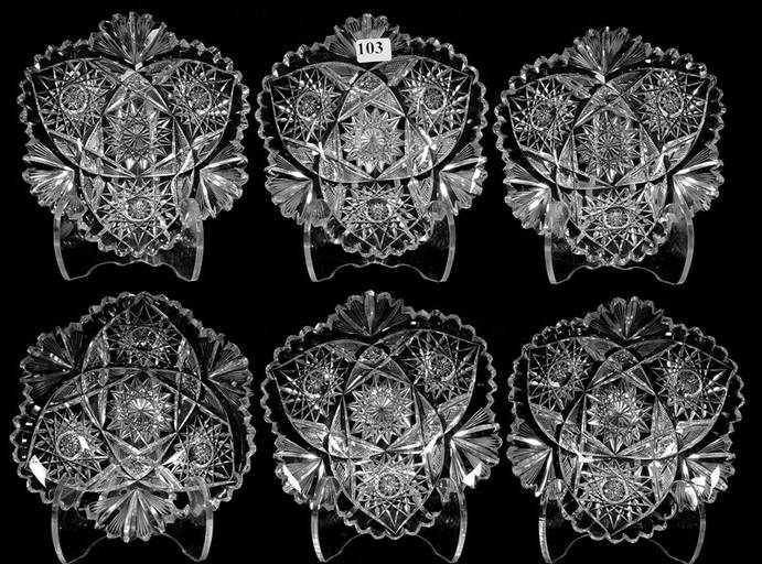 (6) Plates 6" Abcg Signed Libbey Sultana Pattern