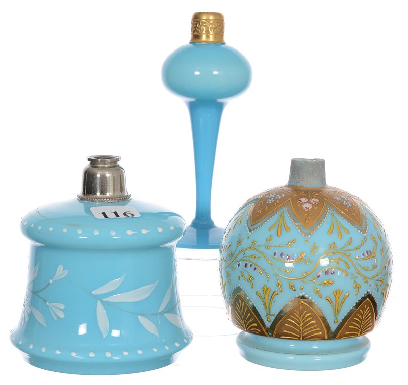 (3) BLUE OPAQUE ART GLASS PERFUME/ATOMIZER BOTTLES - Oct 03, 2015 ...