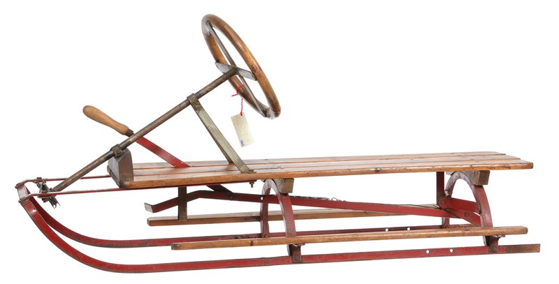 22" X 45" VINTAGE NORWEGIAN WOODEN SLED