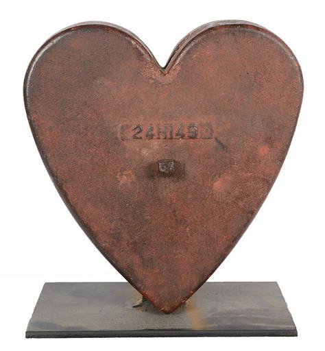 10" X 9" Original 19th Century Cast Iron Heart Counter