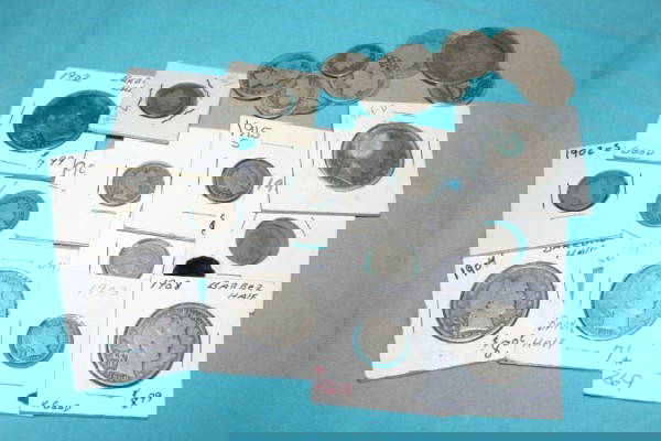 Lot Of Barber Halves, Quarters, Dimes