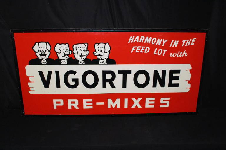 Harmony In Feed Lot With Vigortone Feeds Tin Sign