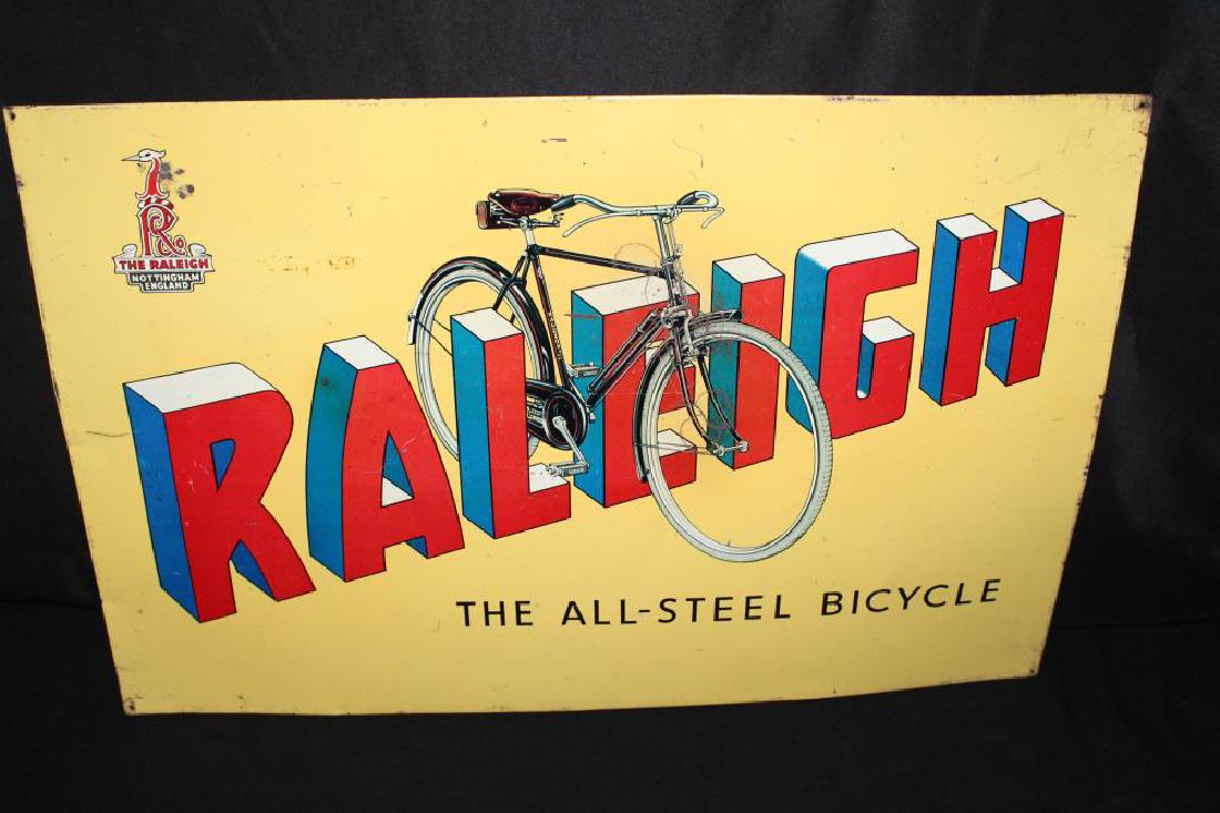 RALEIGH ALL STEEL BICYCLE BICYCLES TIN SIGN