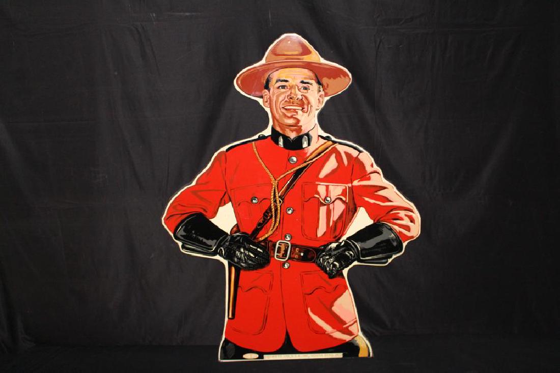RARE NOS DREWRY'S BEER CANADIAN MOUNTIE TIN SIGN