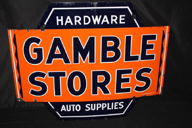 Porcelain Gambles Stores Auto Supplies Neon Sign