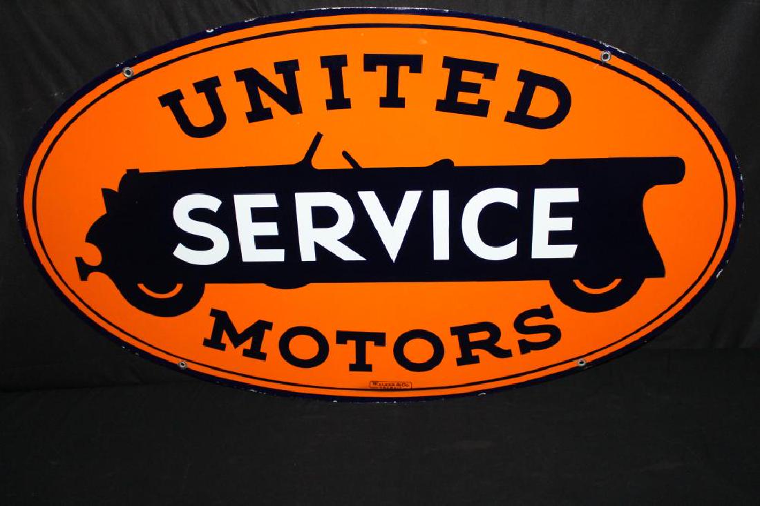 PORCELAIN UNITED MOTORS SERVICE SIGN