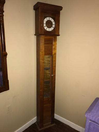 Tall Shaker Style Clock Made From Old Walnut 83"tall