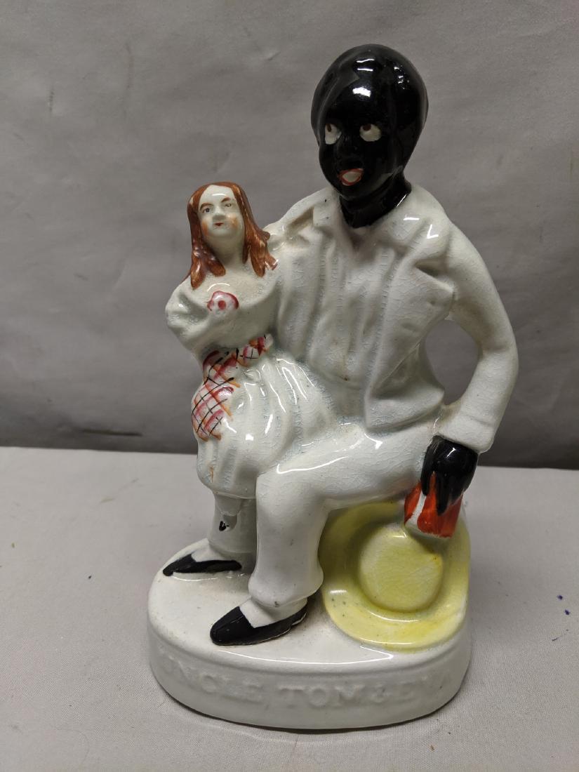 Antique Staffordshire Uncle Tom & Eva Pottery Figurine