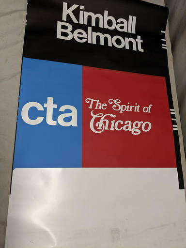 Vintage Cta Chicago 235" Long Sign W/ Train Stops