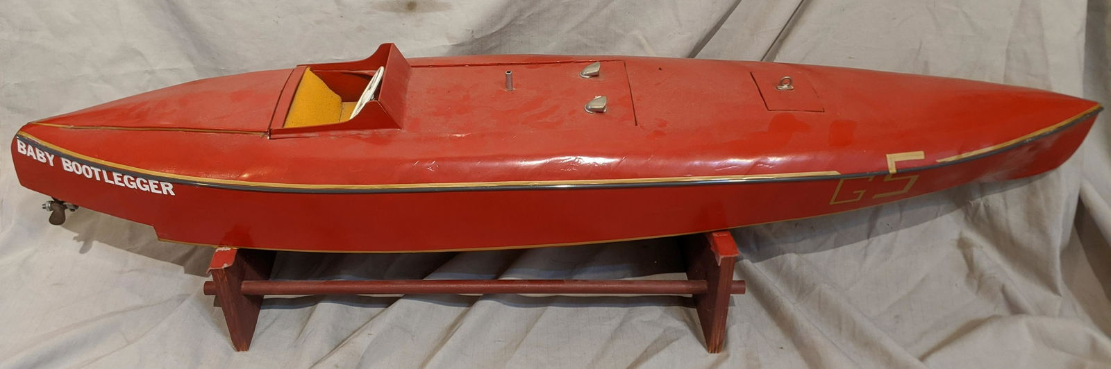For Auction: c1940 Baby Bootlegger G5 Model Gold Cup Wood Toy Boat ...