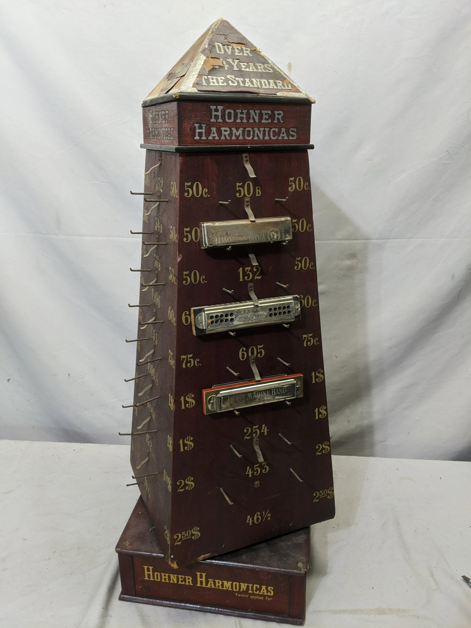 For Auction: Antique Horner Harmonicas Mahogany Wood Store Display ...