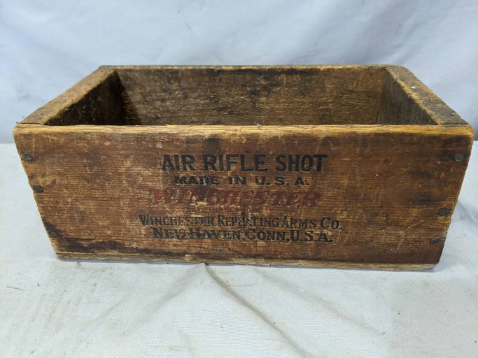 Antique Winchester Air Rifle Shot Wooden Crate Box