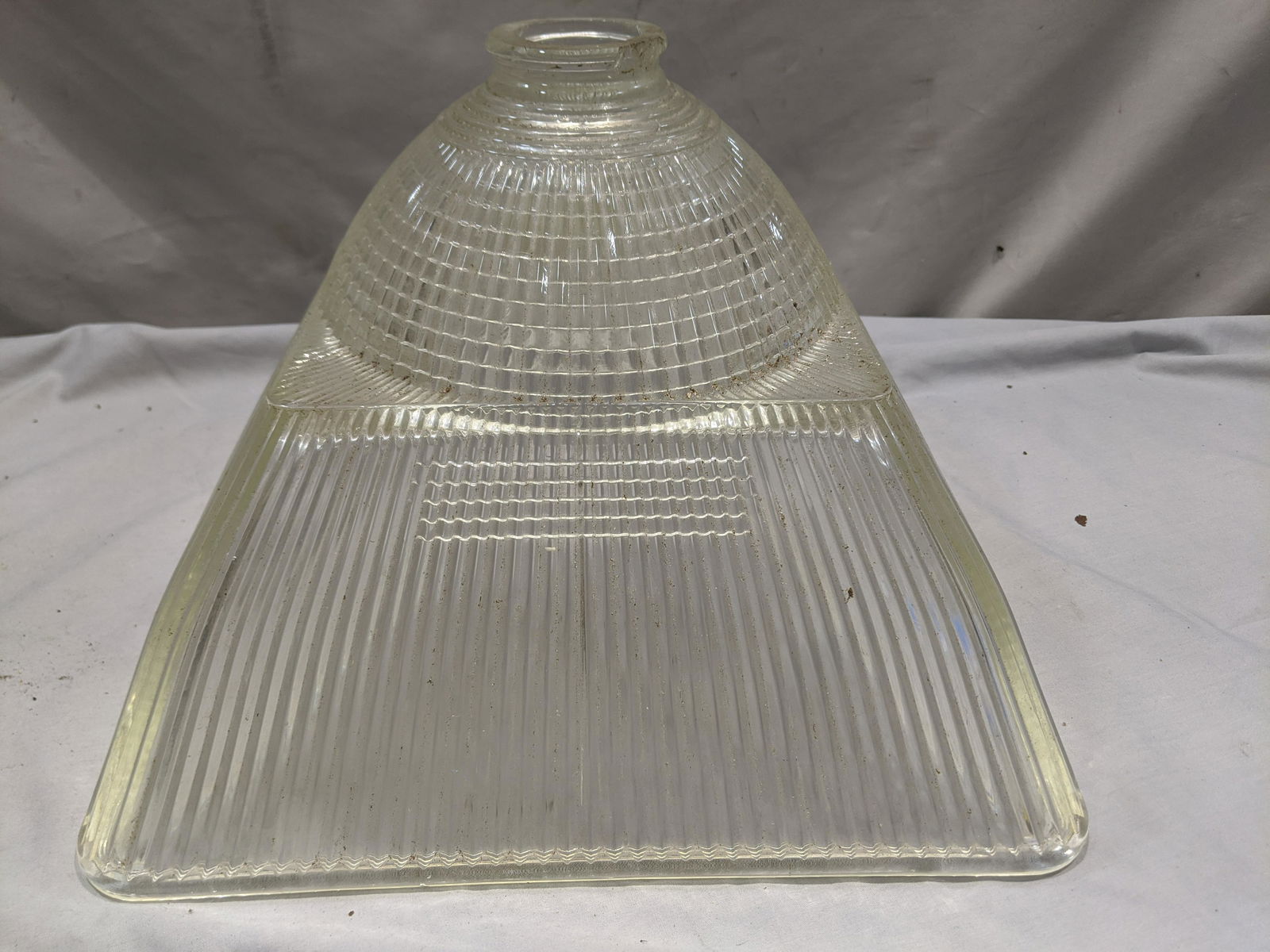 Vintage Large Outdoor Thick Clear Lamp Post Glass Shade