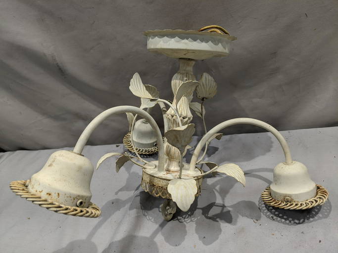 Vintage Painted White Wrought Ron Shabby Chic