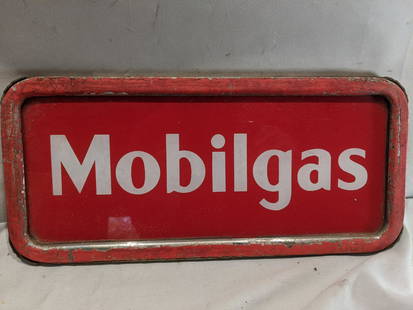 Large Metal Mobil Gas Sign