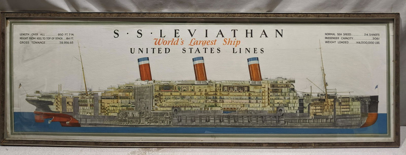 SS Leviathan United States Lines Cutaway Sailship - Nov 08, 2020 ...