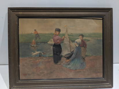 Frantz Charlet, Belgium, 1862 1928, "child In Hig