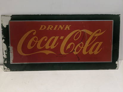1927 Reverse Painted Glass Coca Cola Sign