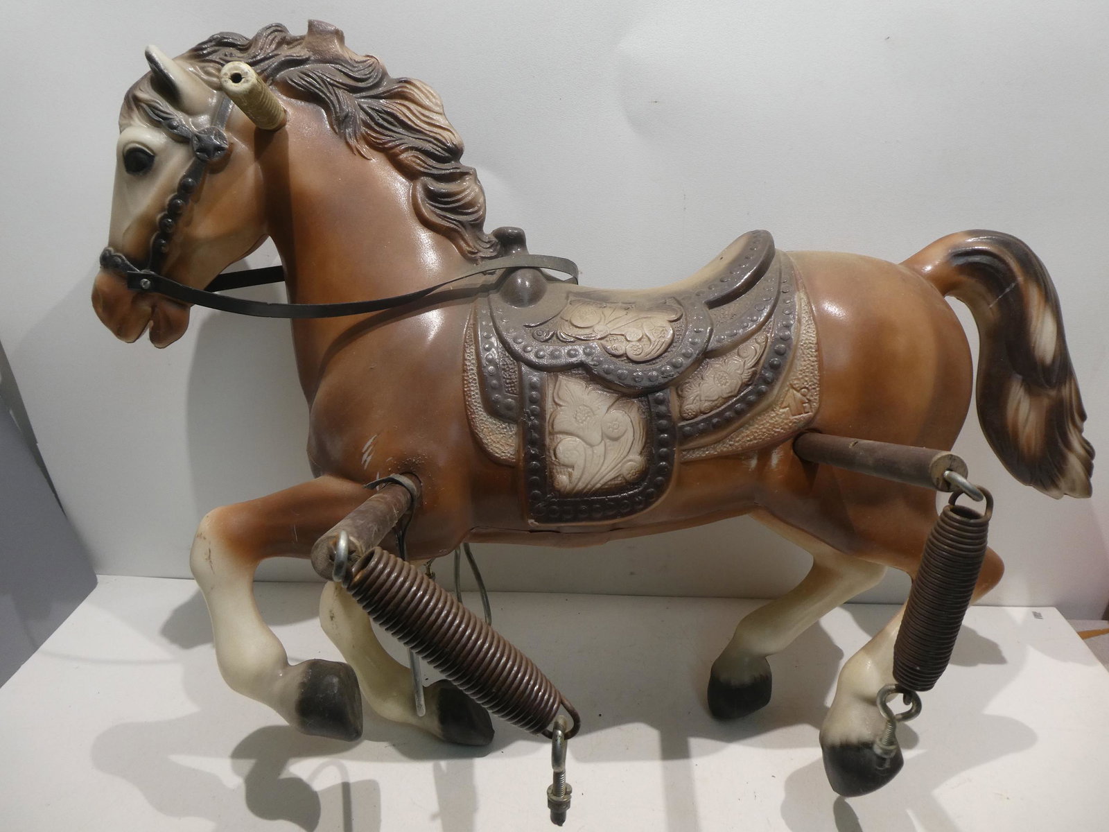 Vintage Large Plastic Ride On Carnival Horse