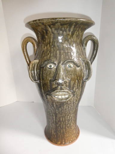 2002 Joe Reinhardt NC Face Art Pottery Large Vase (#9324) on Apr 17 ...