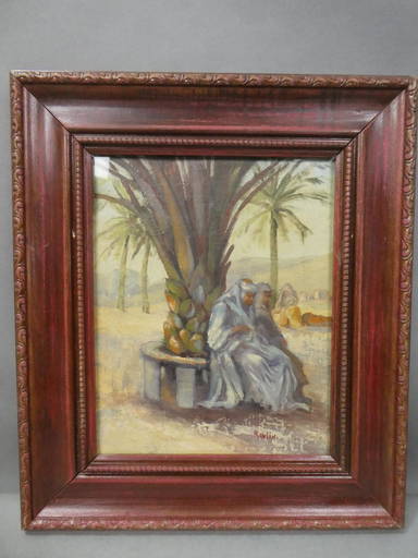 Grace Ravlin Style Bedouins & Palm Tree Oil Painting (#9612) on Apr 24 ...
