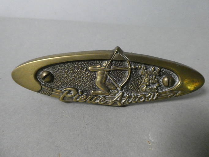 Antique Brass Oval Pierce Arrow Emblem