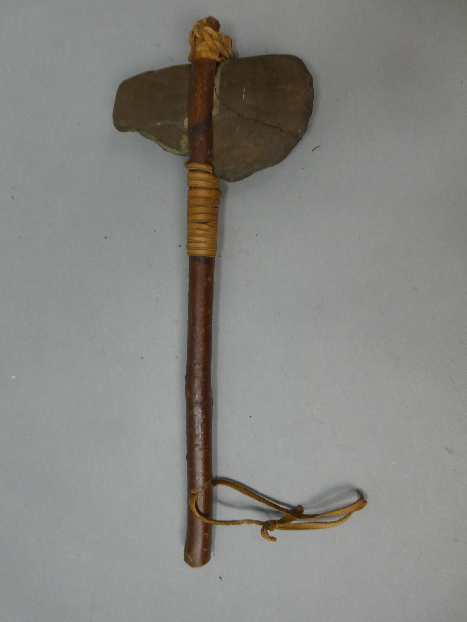 Antique Native American Indian Wood & Stone Axe