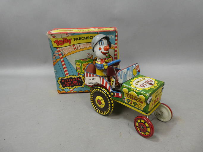 1950's Halcon Tony Parchecito Vispa Cico Pipo Tin Wind Up Toy in Box ...